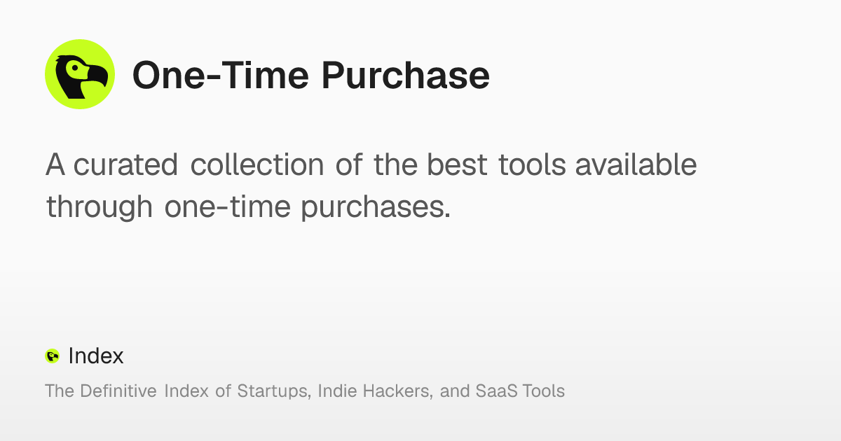 One-Time Purchase – Index