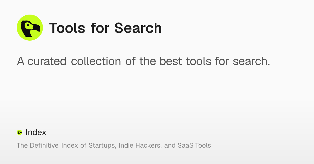 Tools for Search – Index