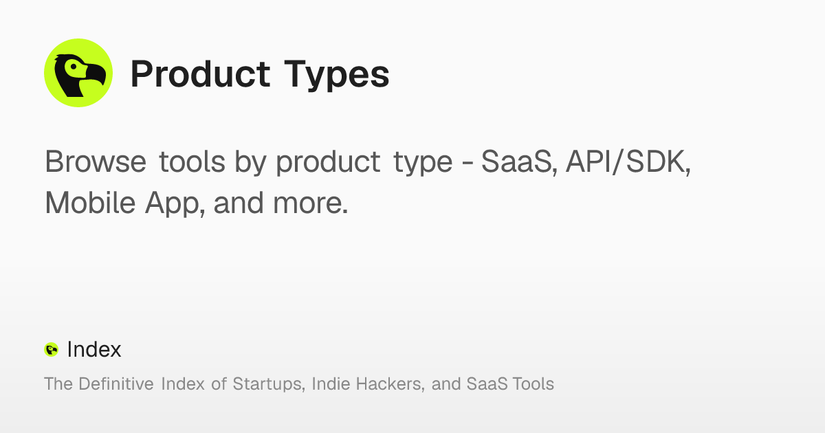 Product Types – Index
