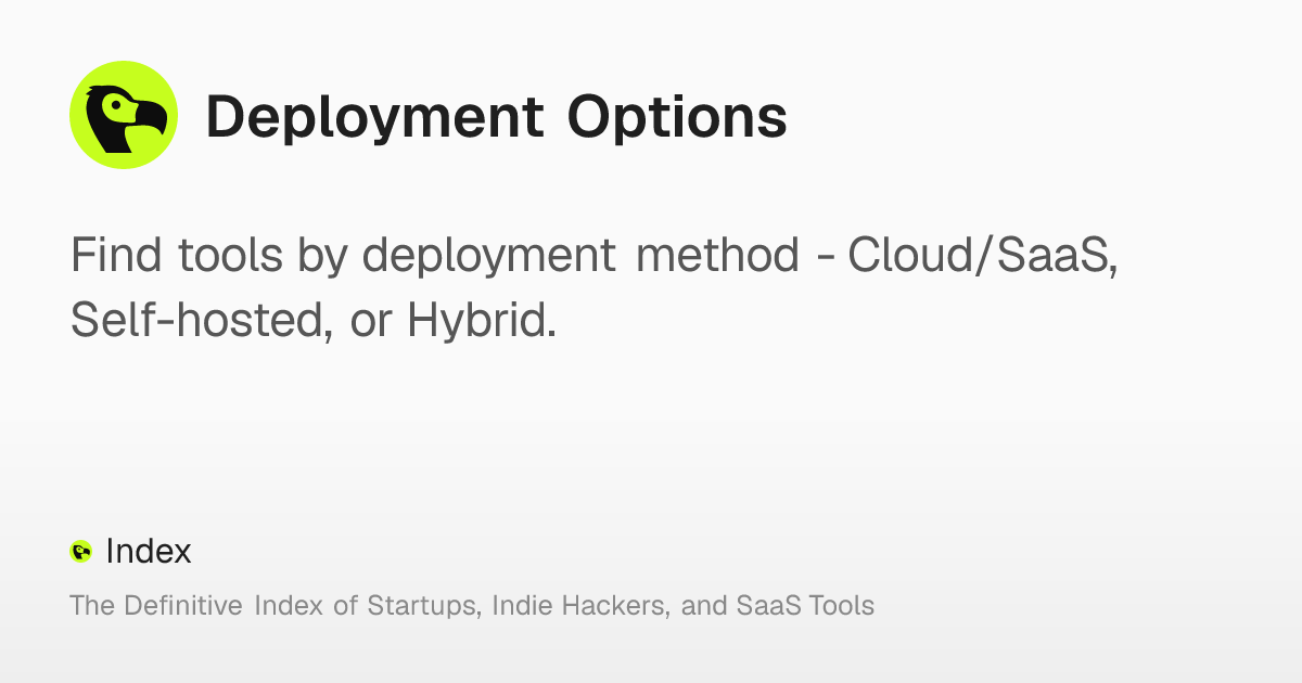 Deployment Options – Index